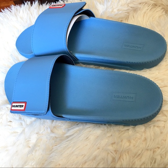 Hunter | Shoes | Hunter Original Bucket Blue Adjustable Slides | Poshmark